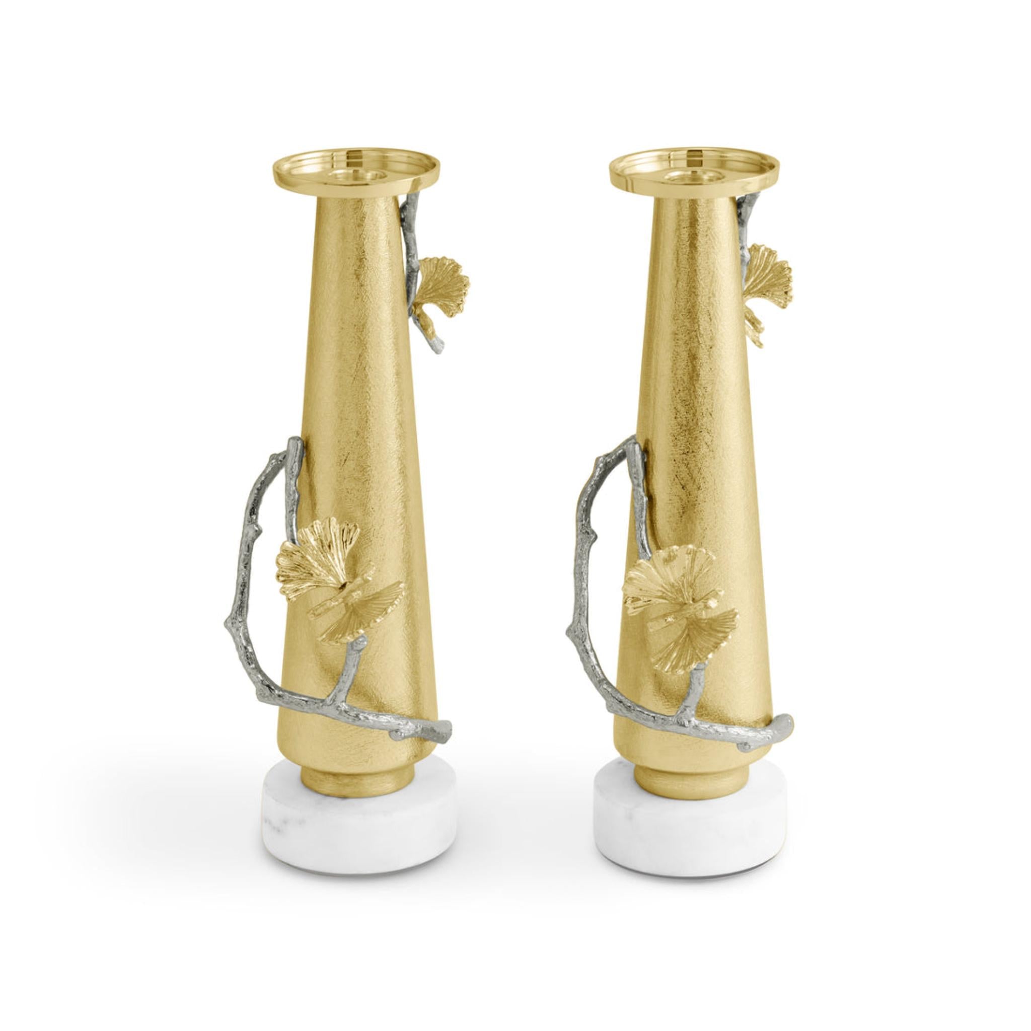 Butterfly Ginkgo Luxe Shabbat Candlesticks by Michael Aram ...