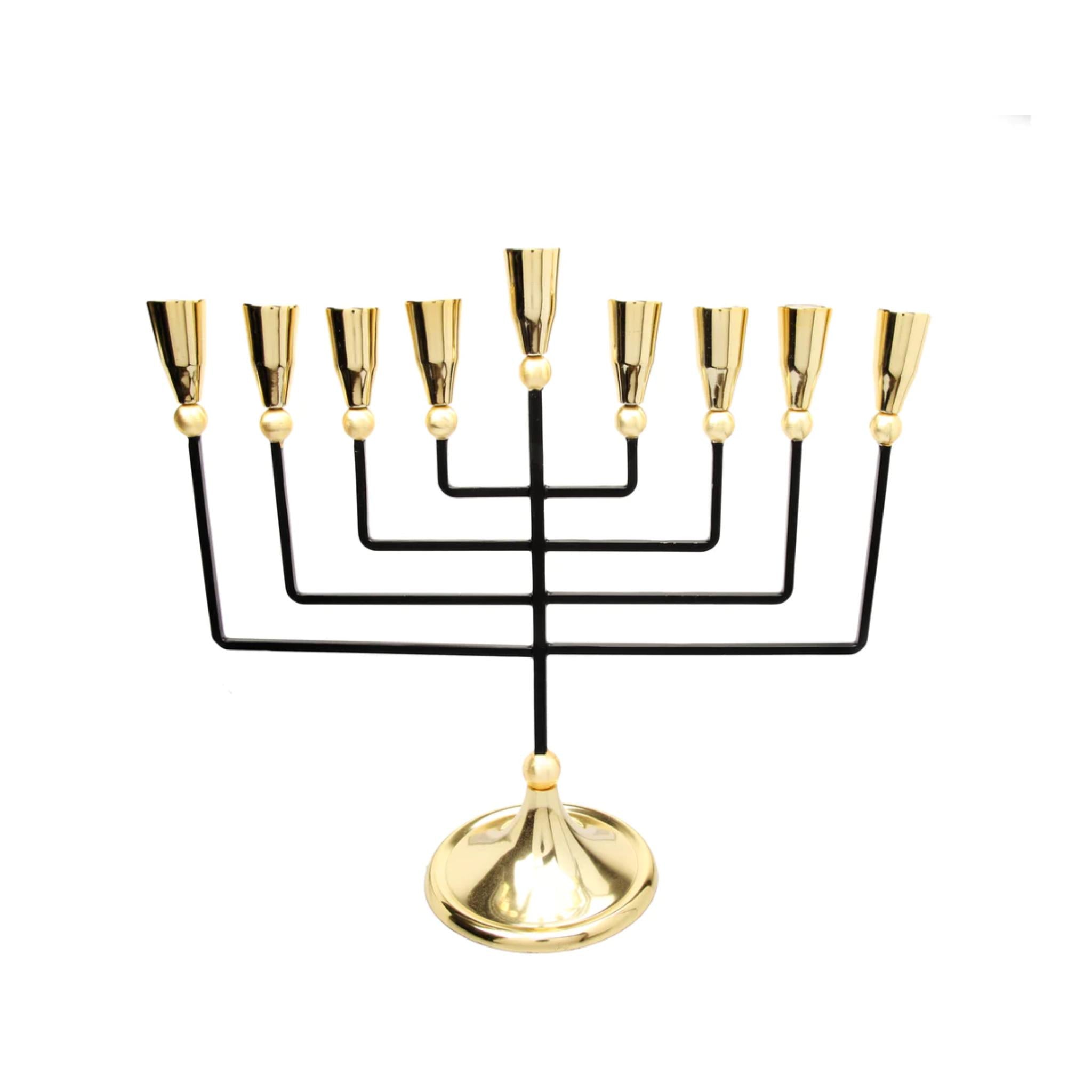 Black and Gold Silhouette Chanukiah by Classic Touch – Contemporary Judaica