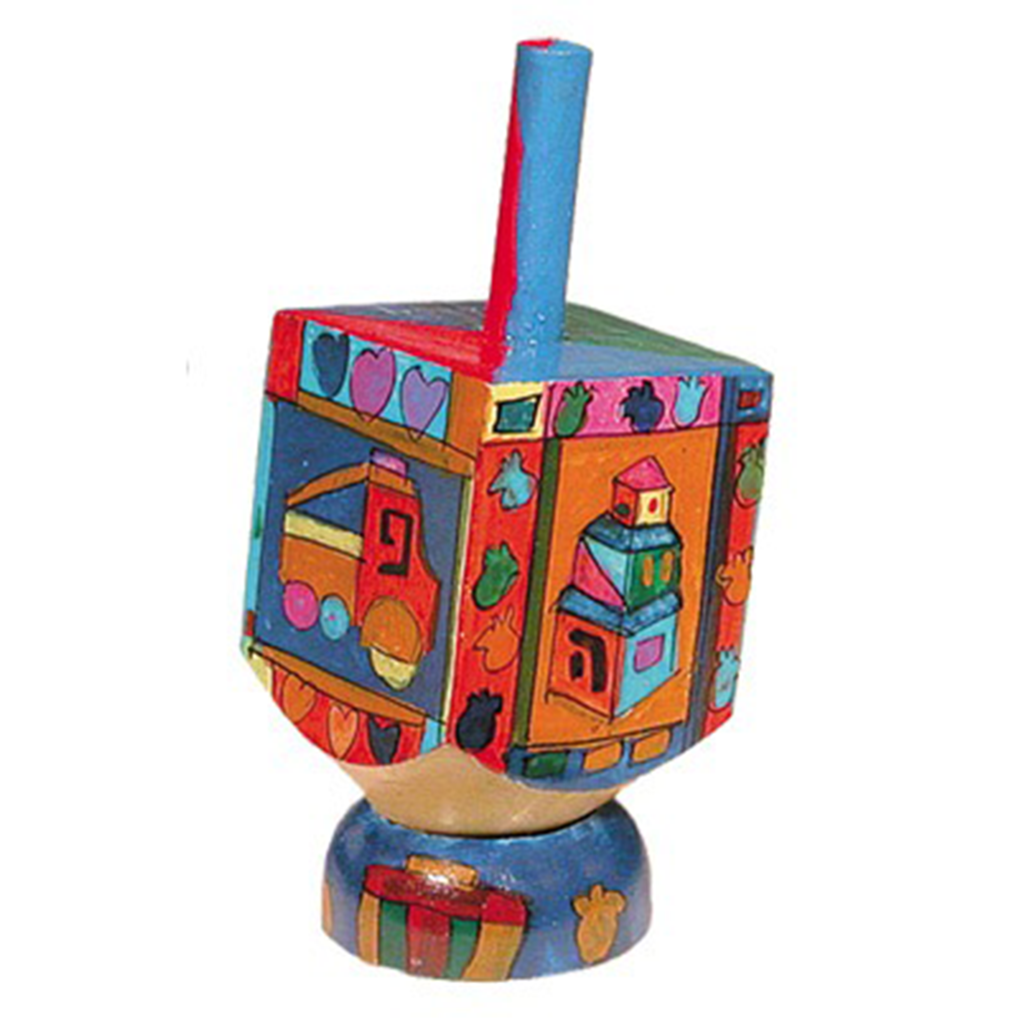 Pink Dreidel Hanukkah Dreidel Yair Emanuel With Noah's Ark Design And ...
